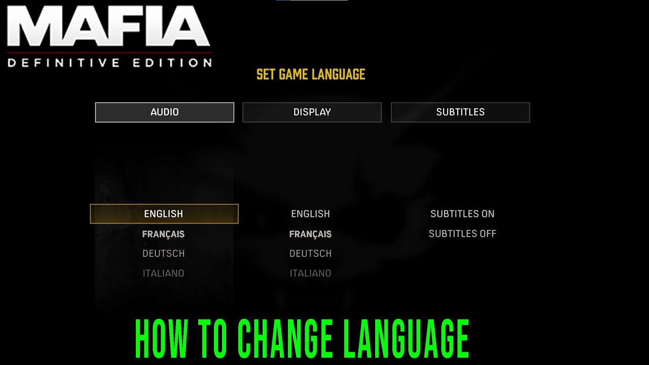 HOW TO CHANGE THE GAME LANGUAGE - Mafia Definitive Edition - YouTube