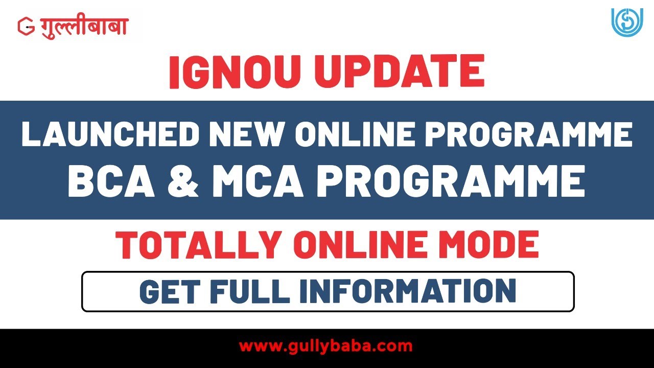 IGNOU Online Programs BCAOL & MCAOL || IGNOU BCA & MCA Programme Online ...