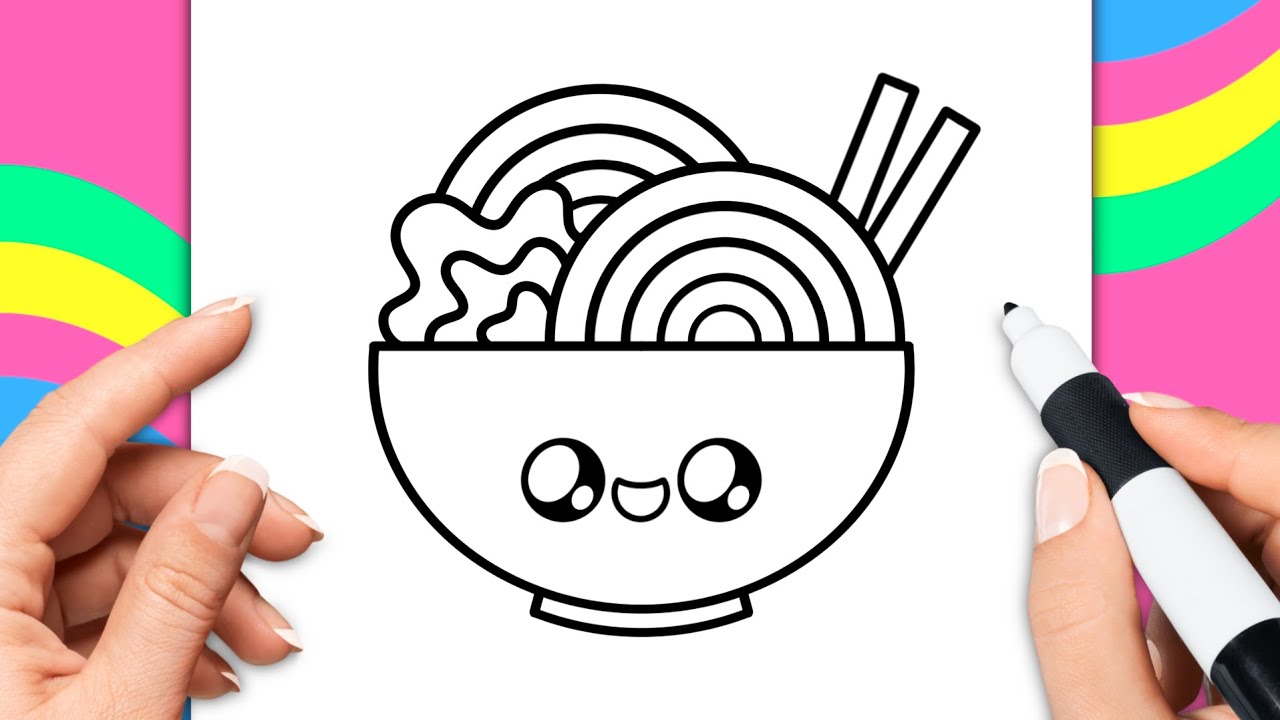 How to Draw Cute Noodles in Easy Way! | Adorable Easy Drawings - YouTube