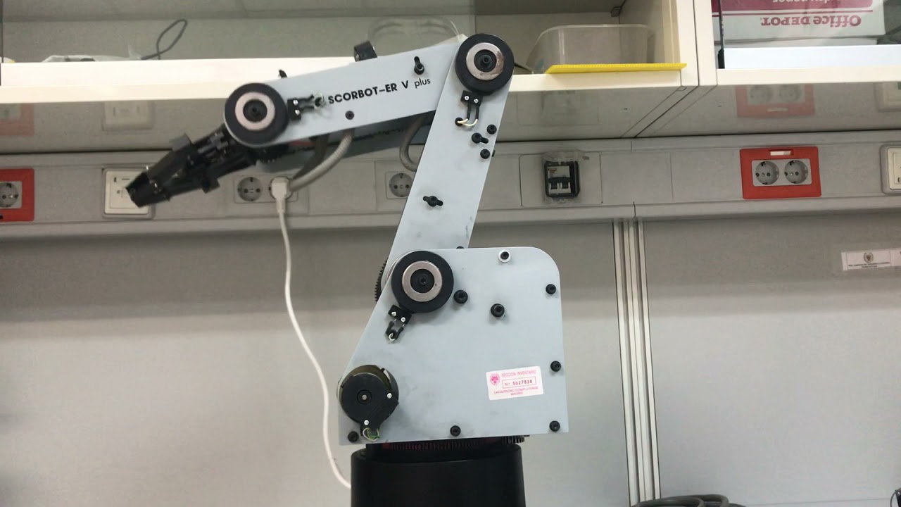 Scorbot-ER Vplus - Búsqueda de posición HOME (lateral) - YouTube