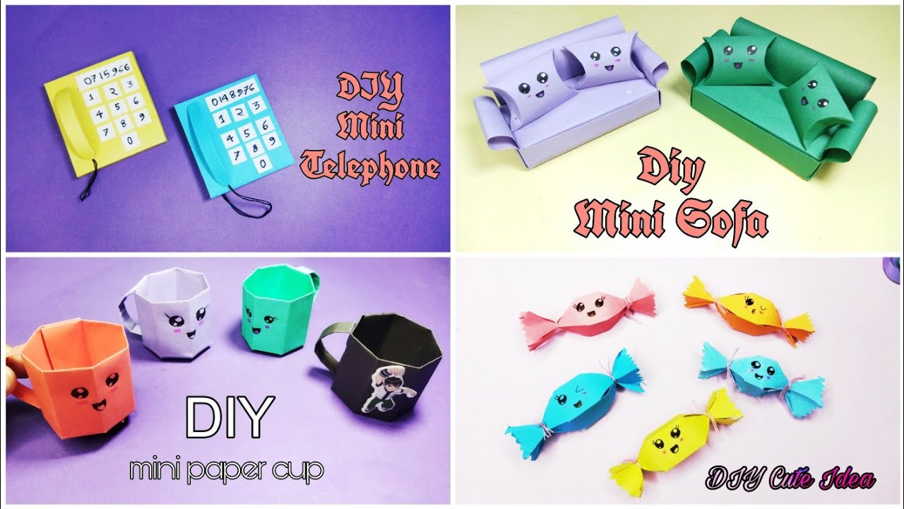 DIY - 4 Miniature Accessories - 4 Easy DIY Miniature Doll Craft - Doll ...