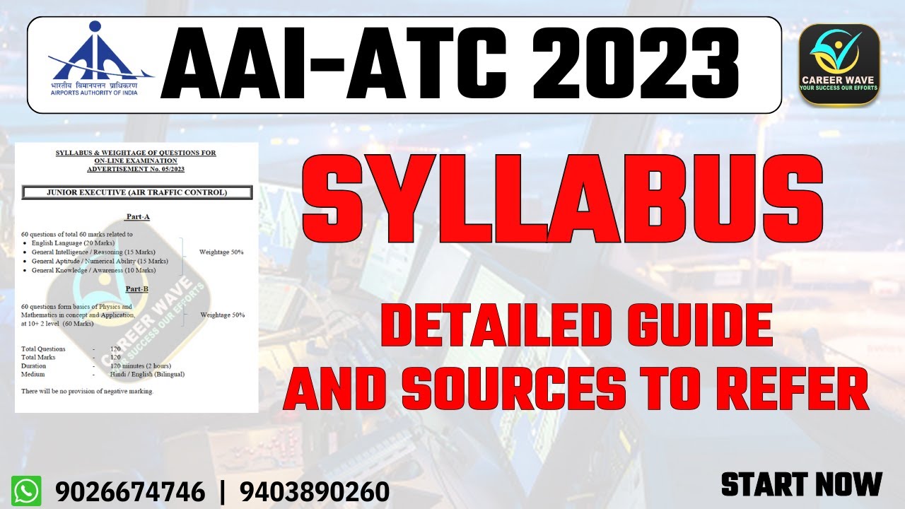 AAI ATC 2023 Official Syllabus and Exam Pattern Out |AAI ATC 2023 ...