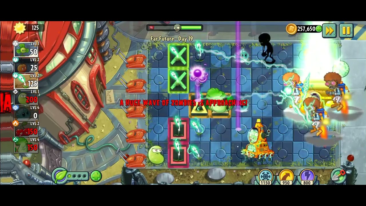 Far Future Day 19 in Plants vs Zombies 2... survive while Sun bombs ...
