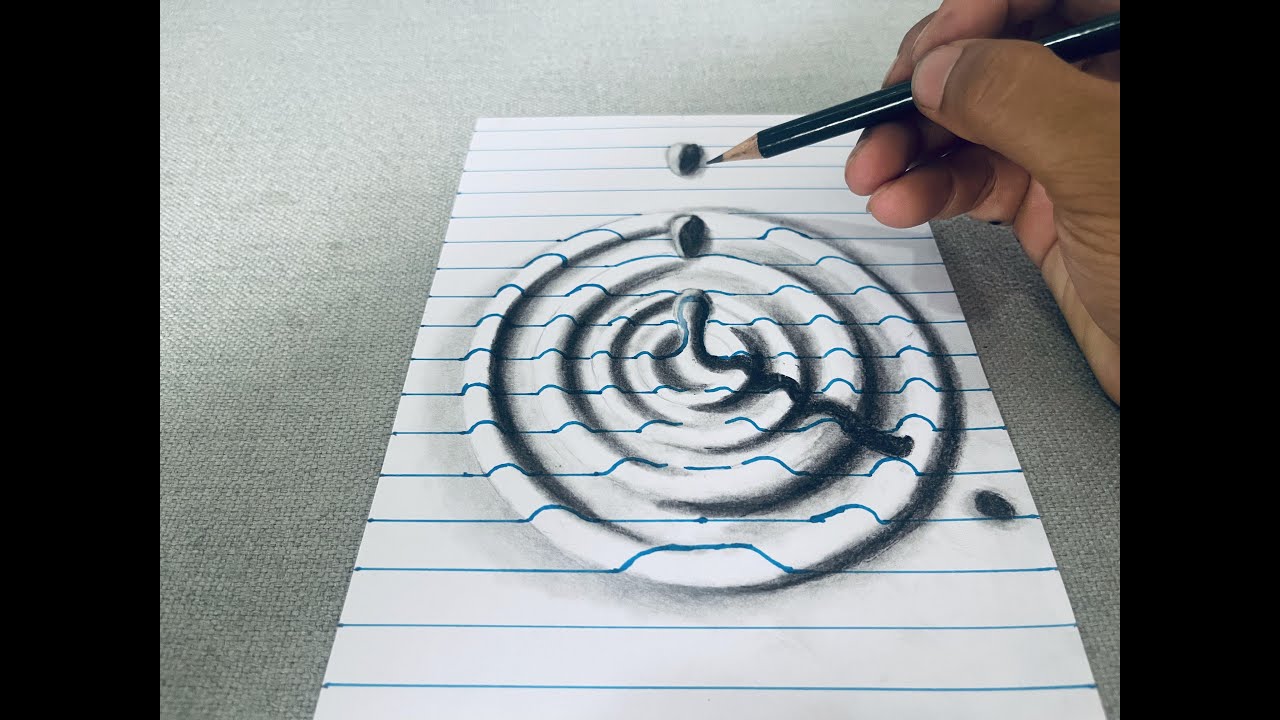 How To Draw Anamorphic Water Drop Illusion on paper for beginners - YouTube