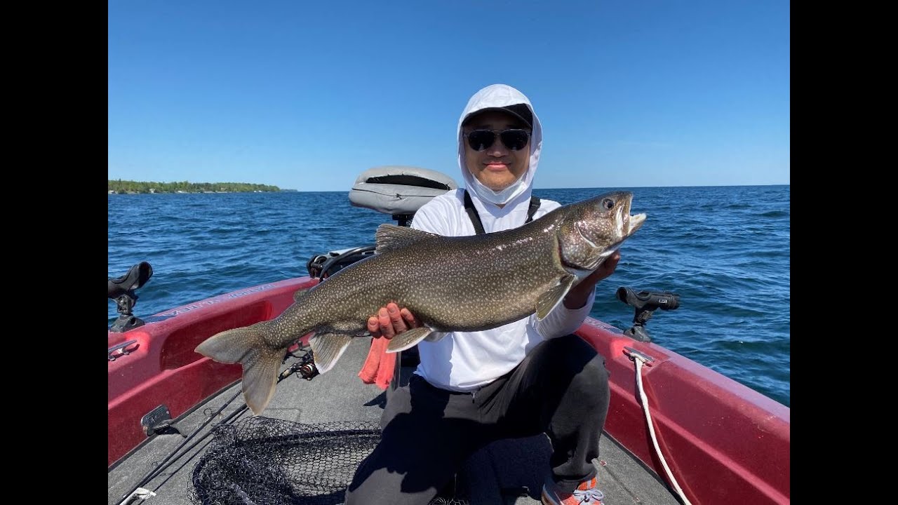 Lake Simcoe Lake Trout Fishing. Catch and Cook! - YouTube