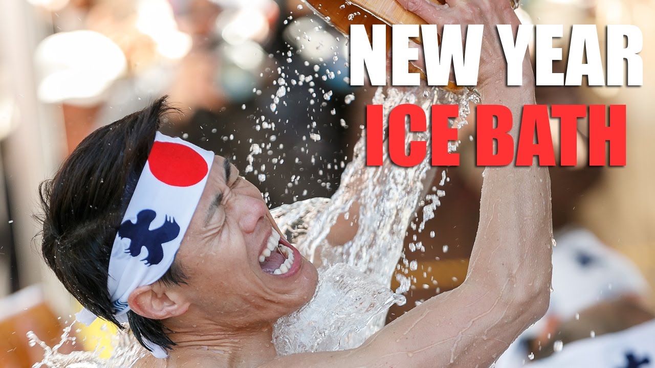 Japanese New Year Ice Bath 2017 - YouTube