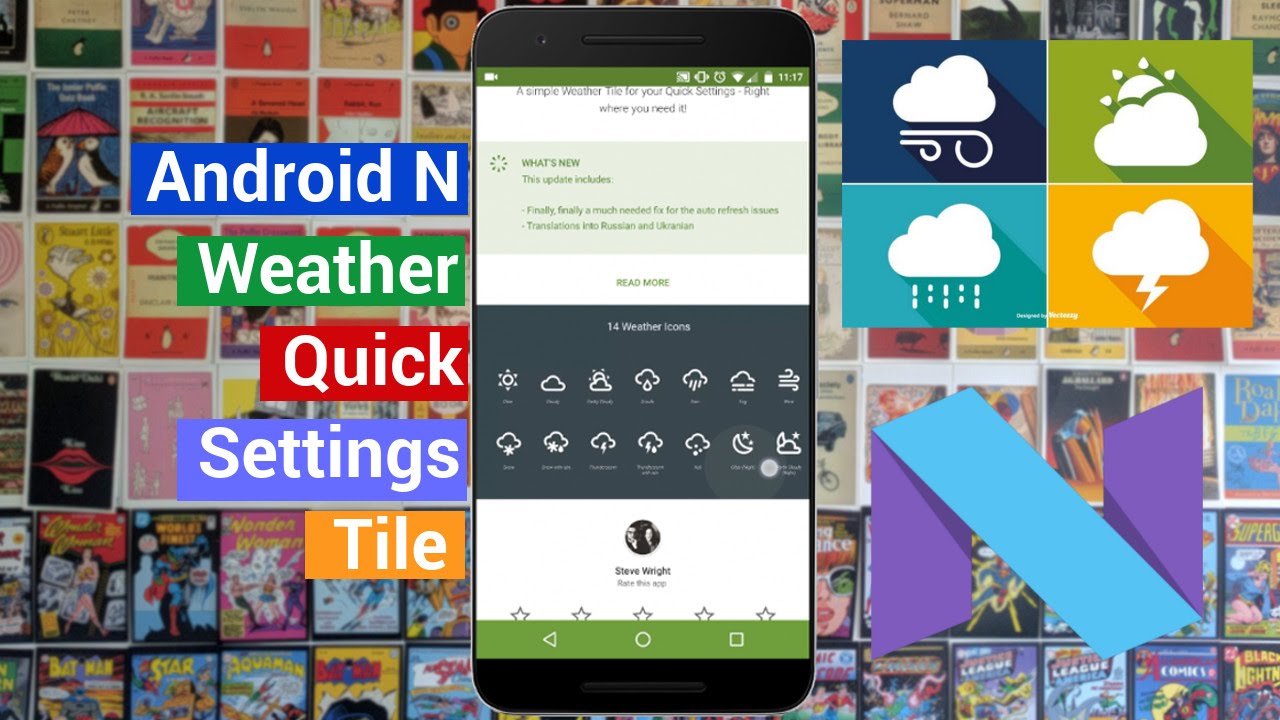 Weather Quick Settings Tile For Android N - YouTube