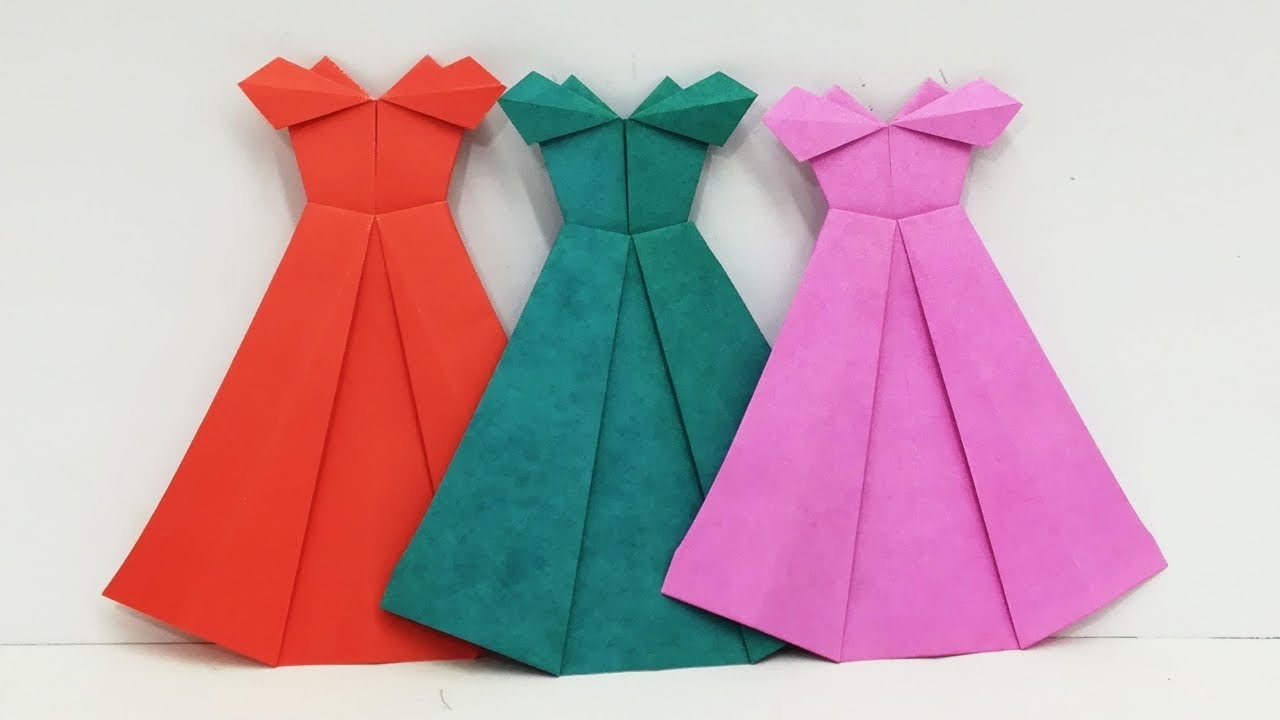 EASY ORIGAMI DRESS TUTORIAL - YouTube