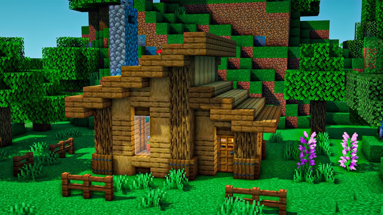 Minecraft I Como Construir uma Casa Inicial [MUNDO QUADRADO] - YouTube