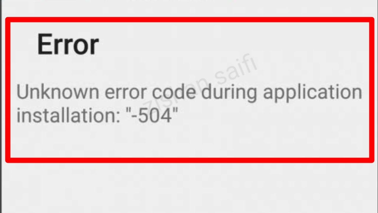Fix Play Store Error Unknown error code during application installation ...