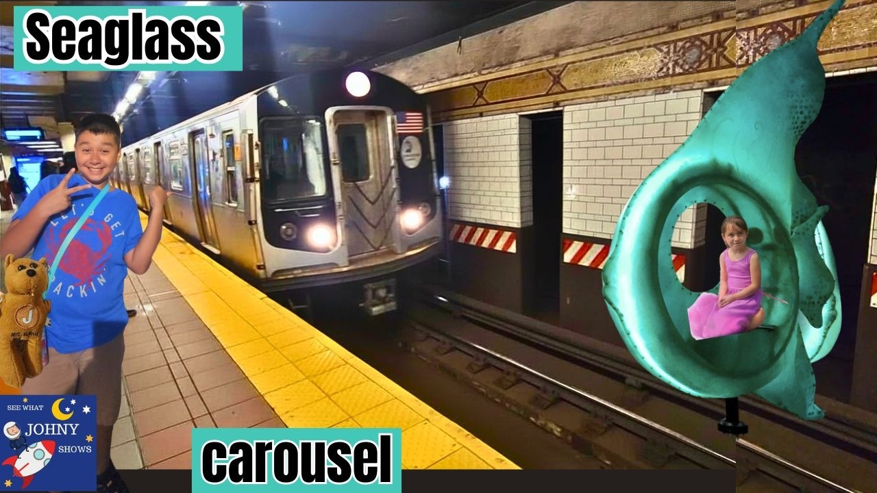 MTA Subway Train Ride To Seaglass Carousel & MTA Transit Store Munipals ...