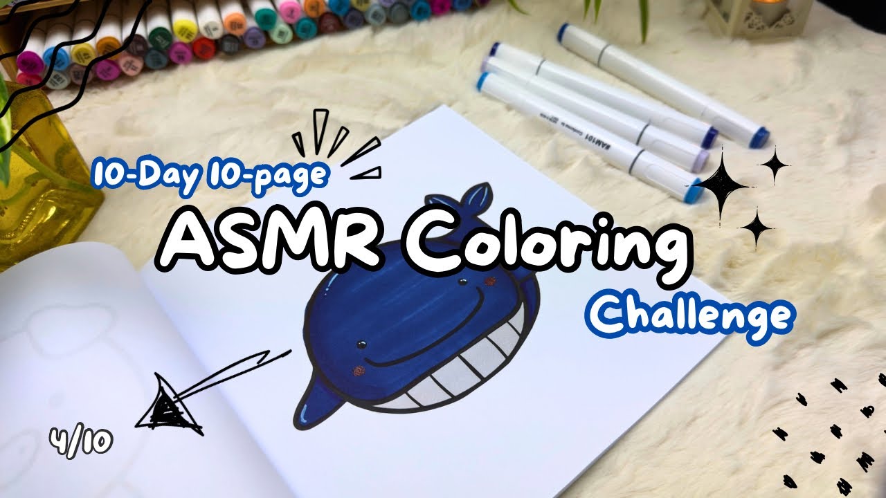 The 4th of 10 ASMR Coloring Videos from My Own Coloring Book | Relaxing ...
