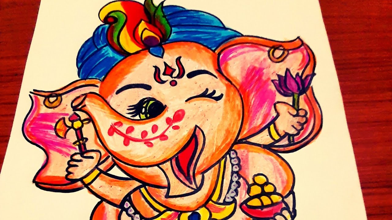 how to draw ganesh drawing / easy teach / ganesh murti - YouTube