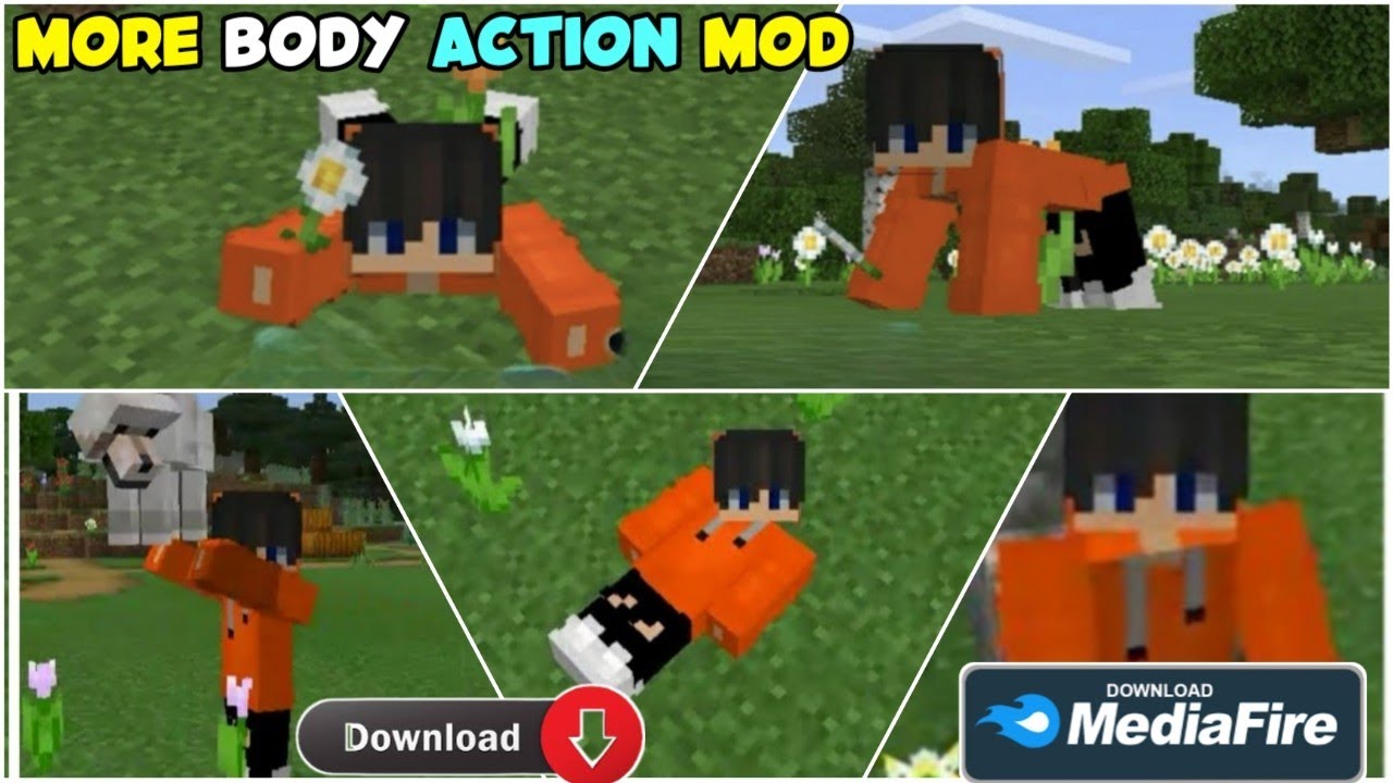 more body action mod for Minecraft pe 1.18 🔥|| more body action addon ...