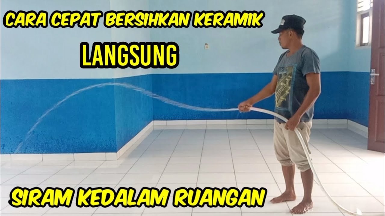 Pertama!!!tukang ini bersihkan keramik siram air kedalam ruangan,banjir ...