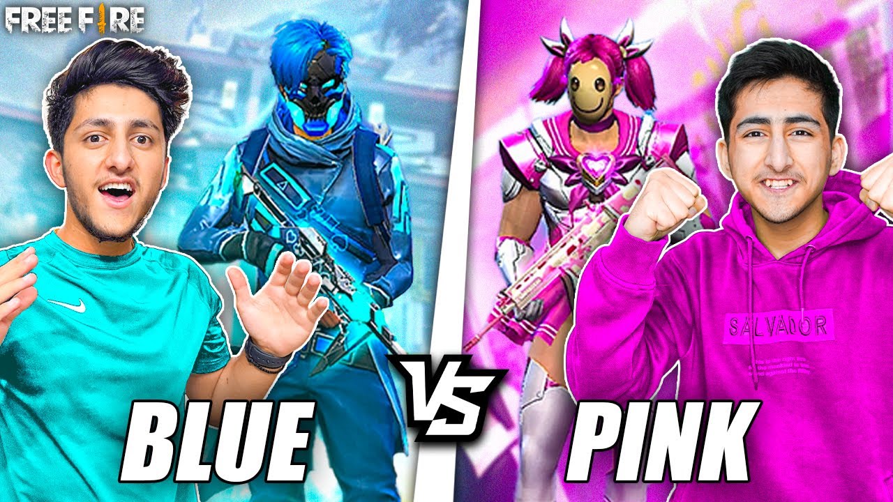Blue Vs Pink Colour Battle In Free Fire 1 vs 1 - Garena Free Fire - YouTube