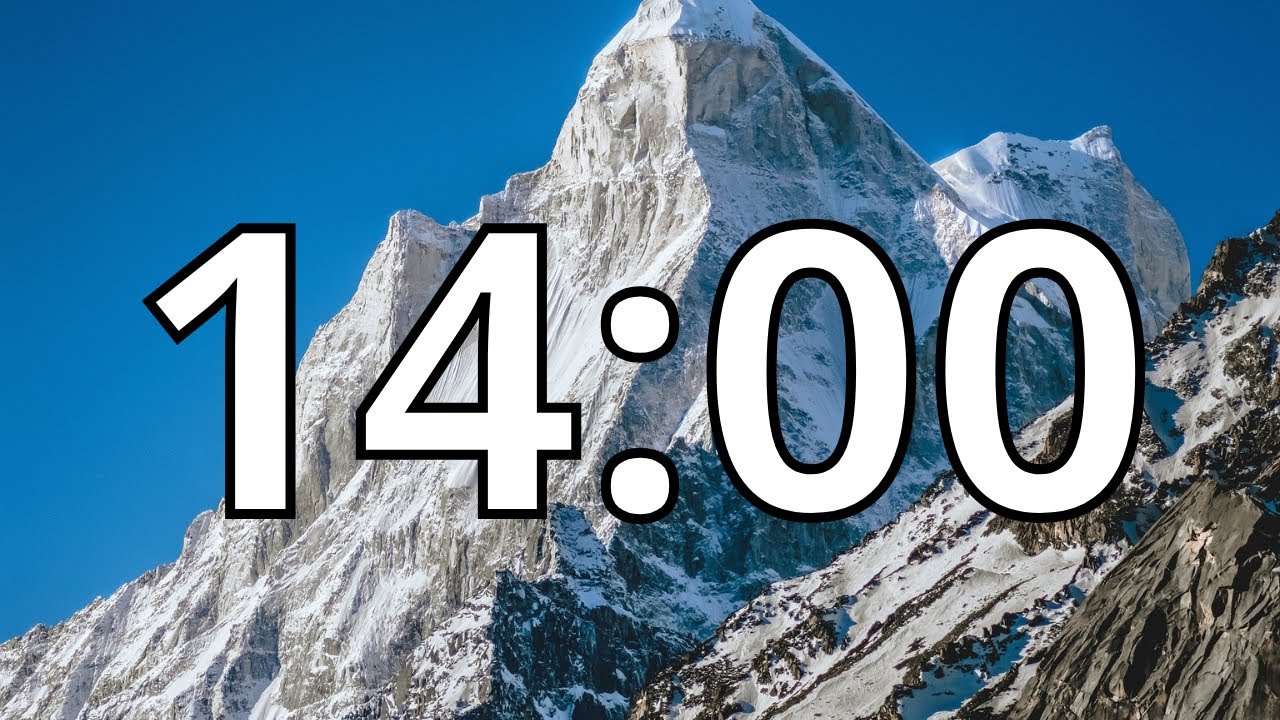 14 Minute Timer | Snowy Mountains | NO Music - YouTube