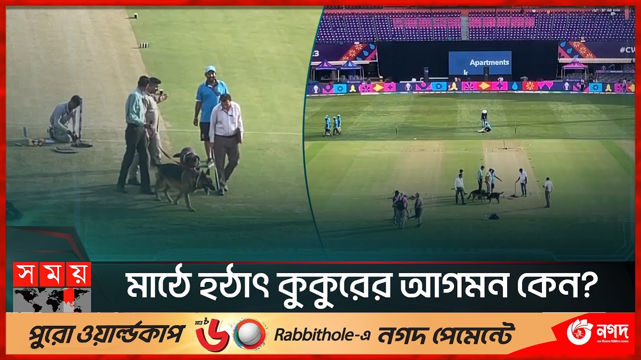 কুকুর দিয়ে মাঠের নিরাপত্তা নিশ্চিত করছে ভারত | Dharamshala Cricket ...