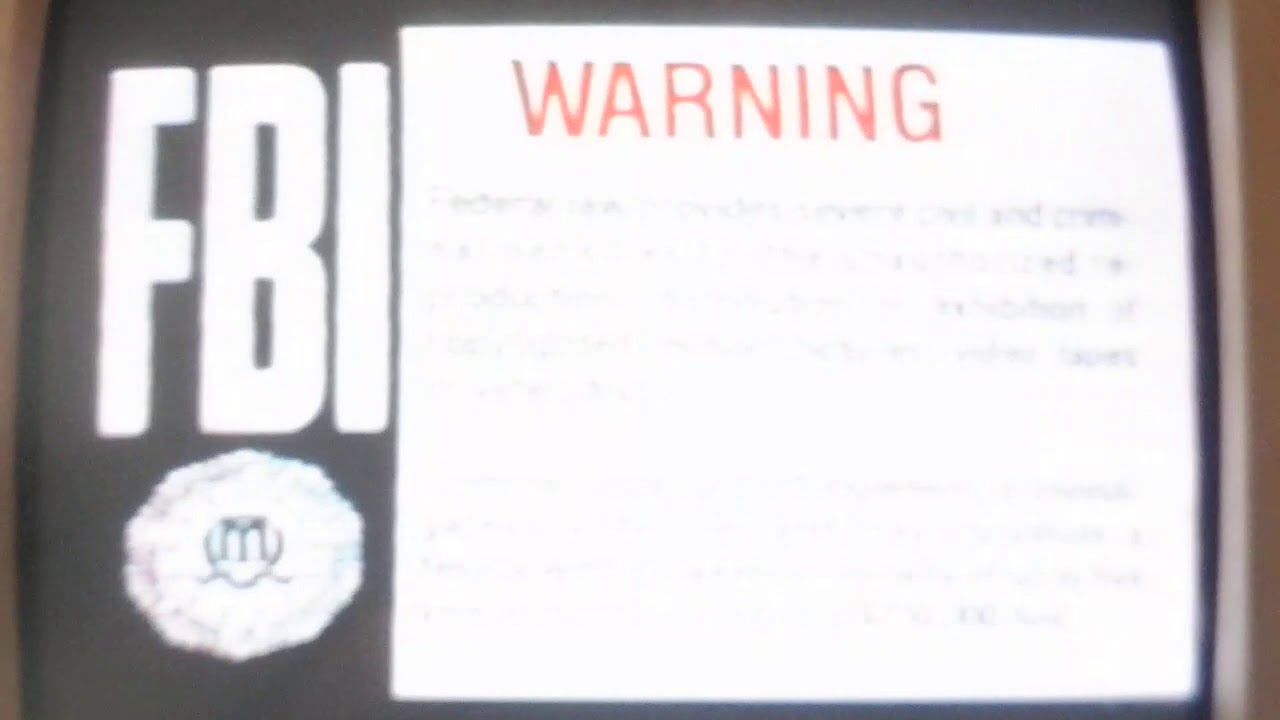 FBI Warning And 1986 Warner Home Video logo (w/communications byline ...