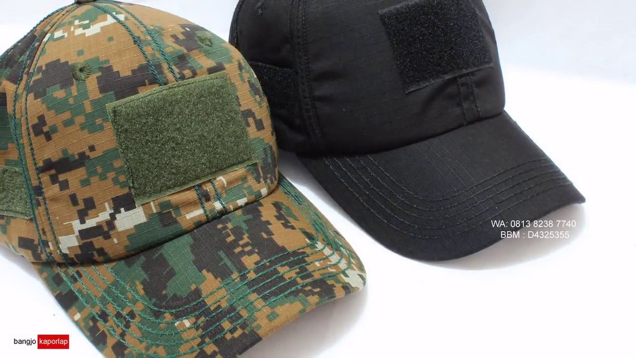 Tactical Cap atau Topi Army Topi Polisi lokal tinggal tempel logo - YouTube