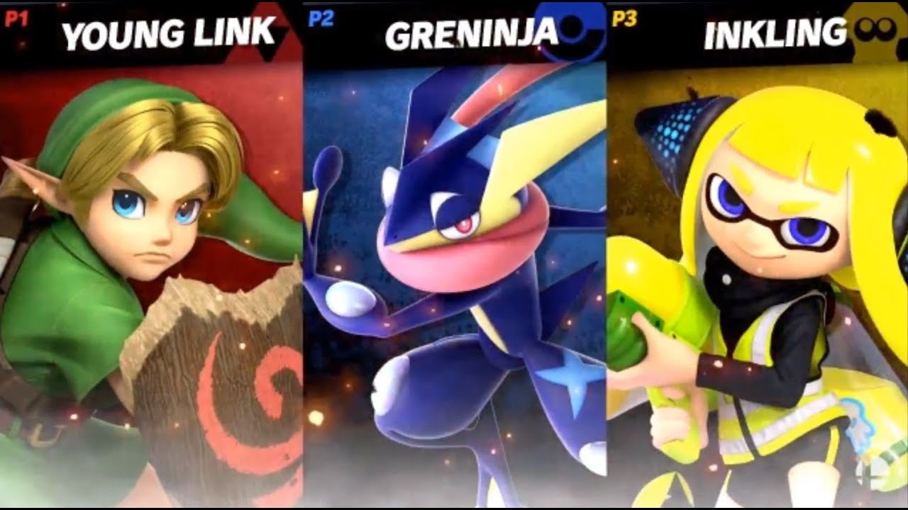 Greninja/Young Link/Inkling | Super Smash Bros. Ultimate Gameplay - YouTube