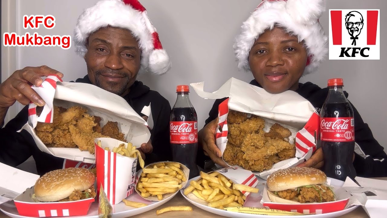 MASSIVE KFC couple Mukbang 😋 || KFC CHICKEN and CHIPS MUKBANG #kfc ...