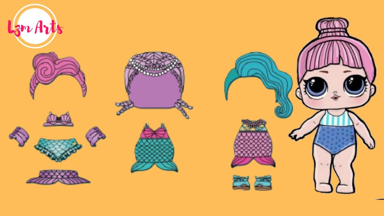 Cute LOL paper doll | Choosing Outfits | LZM Arts - YouTube