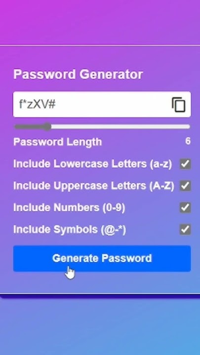 🔒 JavaScript Password Generator Project for Beginners 🔑 #shots - YouTube