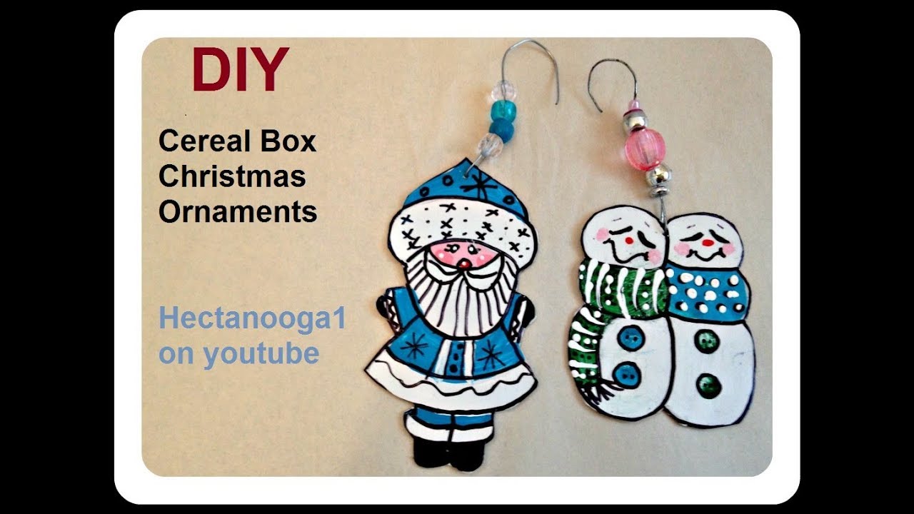 CEREAL BOX CHRISTMAS ORNAMENTS, 2017 - Paper Crafts - YouTube