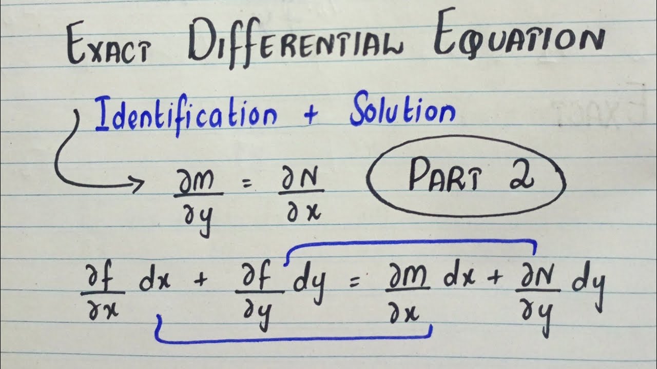 Exact Differential Equation 2. - YouTube