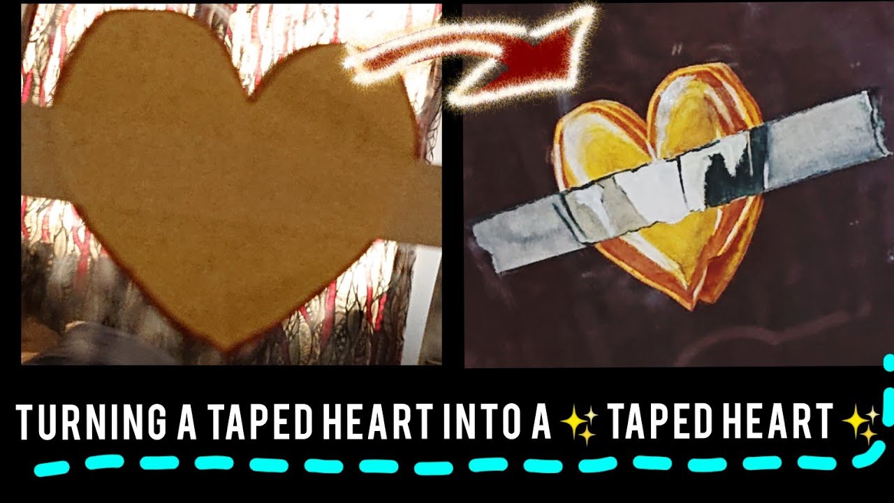 Making a "realistic" Taped heart 💝 #realisticdrawing #art - YouTube