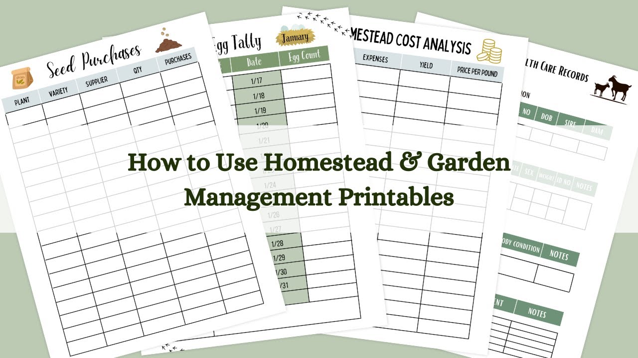 How to Use Homestead & Garden Management Printables - YouTube