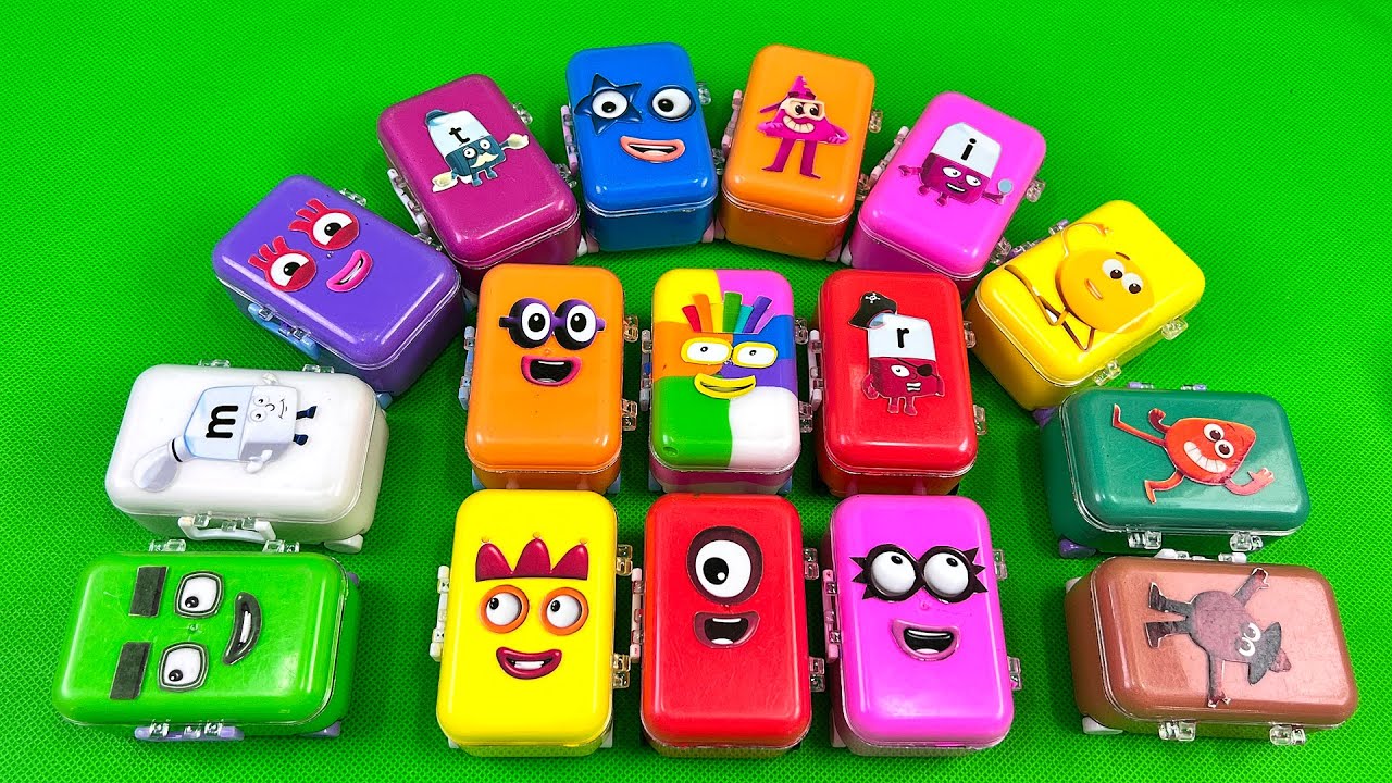 Mixing Rainbow CLAY with Numberblocks inside Suitcase, CLAY Bags ...