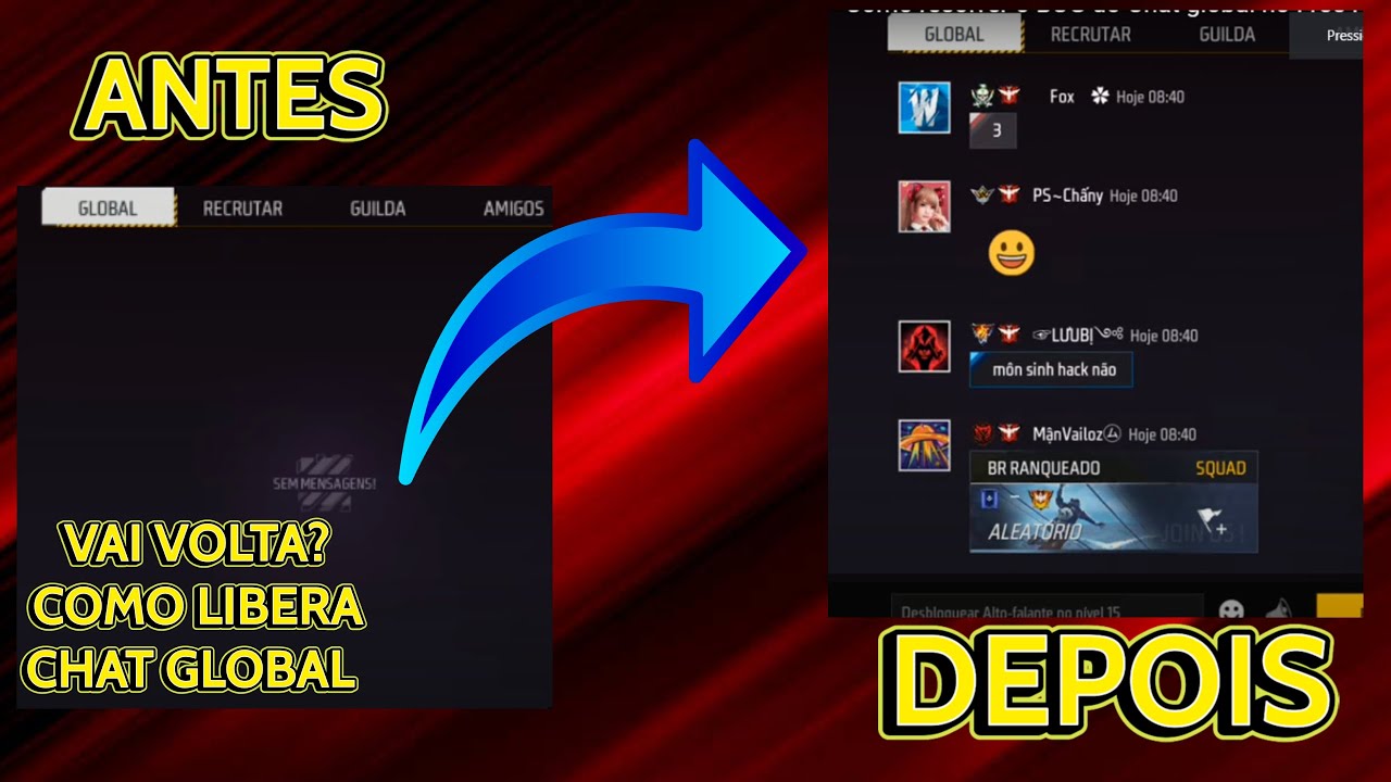 CHAT GLOBAL VAI VOLTA? COMO VOLTA USAR CHAT GLOBAL NO FREE FIRE ATIVE ...