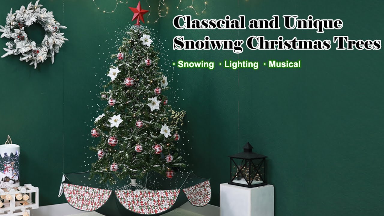 2020 New Snowing Christmas Tree With Umbrella Base - YouTube
