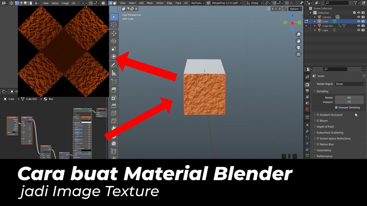 Cara Buat Material Blender jadi Image Texture - YouTube