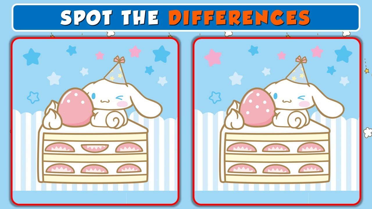 Can You Find The Differences Game - Hello Kitty, Cinnamoroll, Kuromi ...