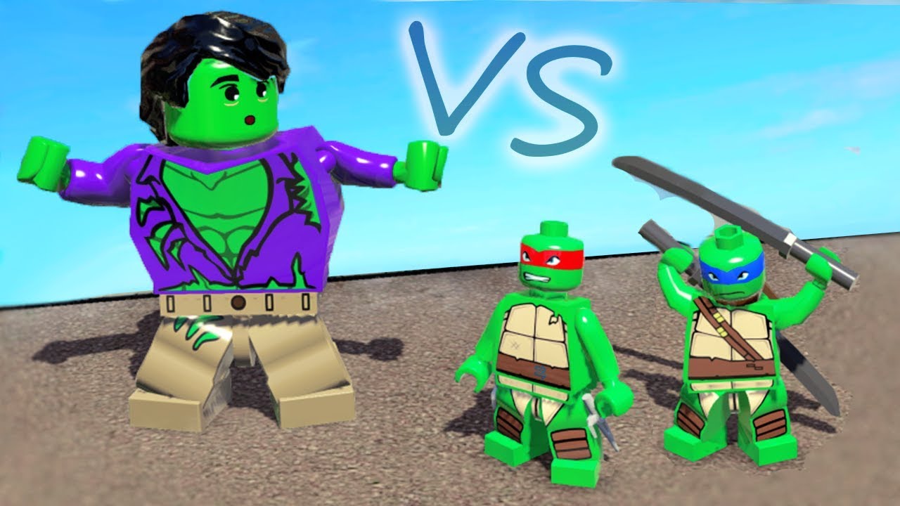 LEGO HULK vs TMNT Ninja Turtles w/ LEGO Hulk Transformations - YouTube