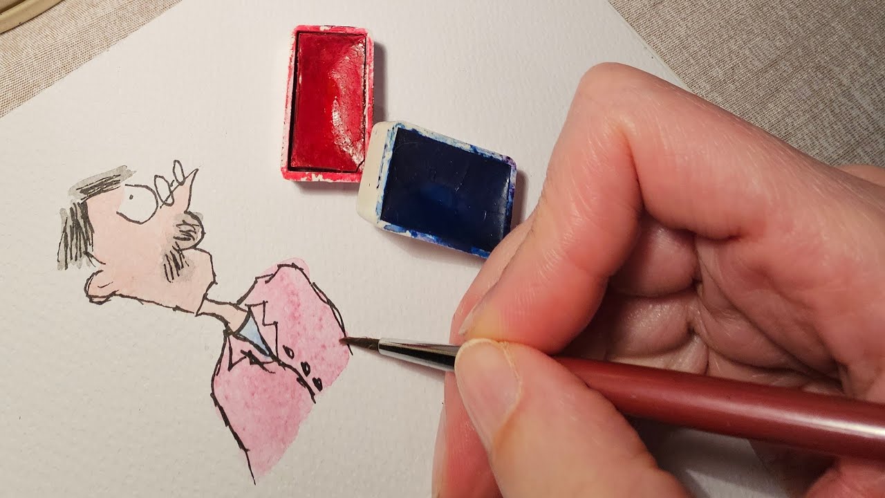 Draw like Quentin Blake/Watercolor #easywatercolors #easydrawing - YouTube