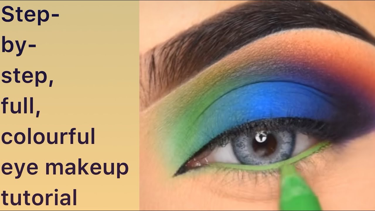 Colourful eye, make up full tutorial - YouTube