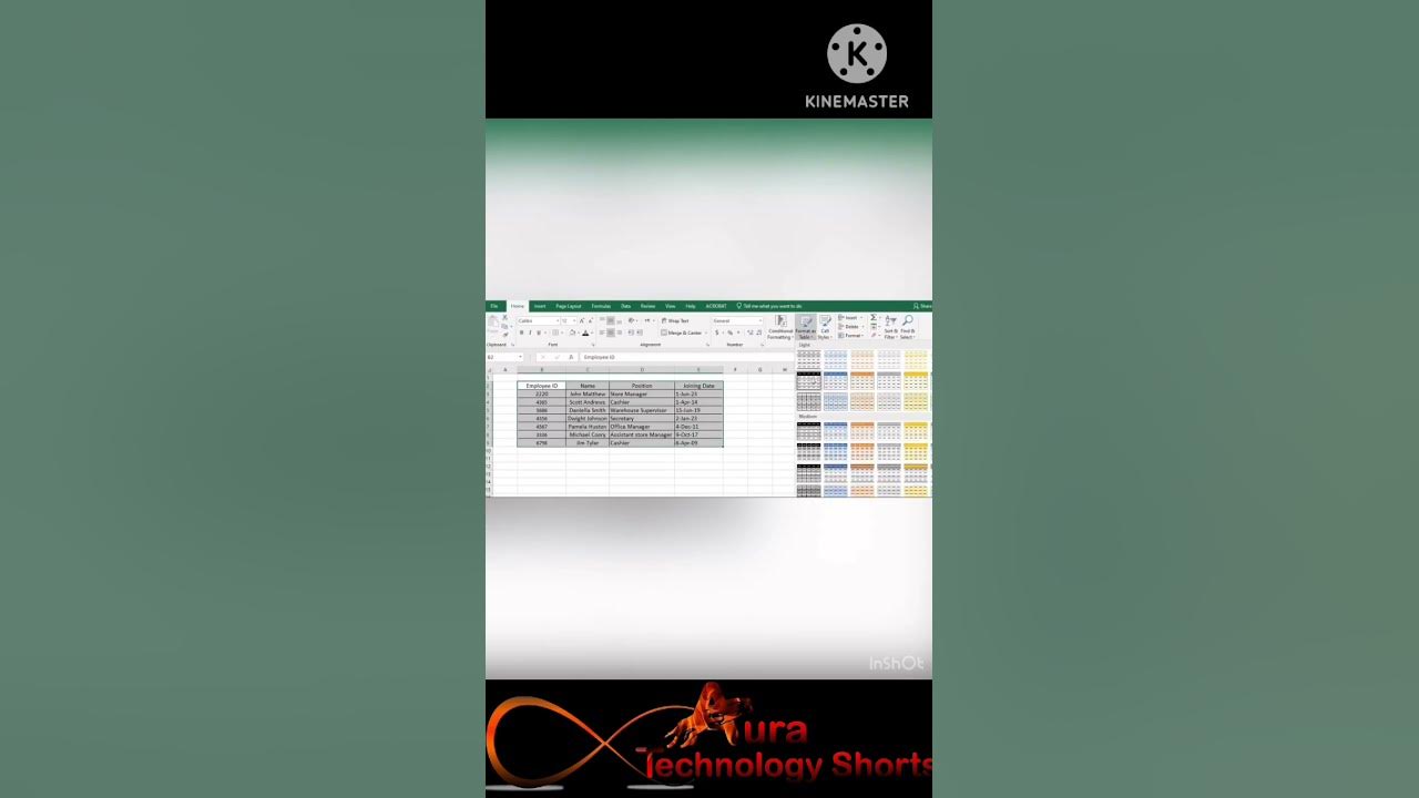 How To Create A Table In Excel Shorts Viralshort Exceltutorial Excelwork Excelbasics Excel