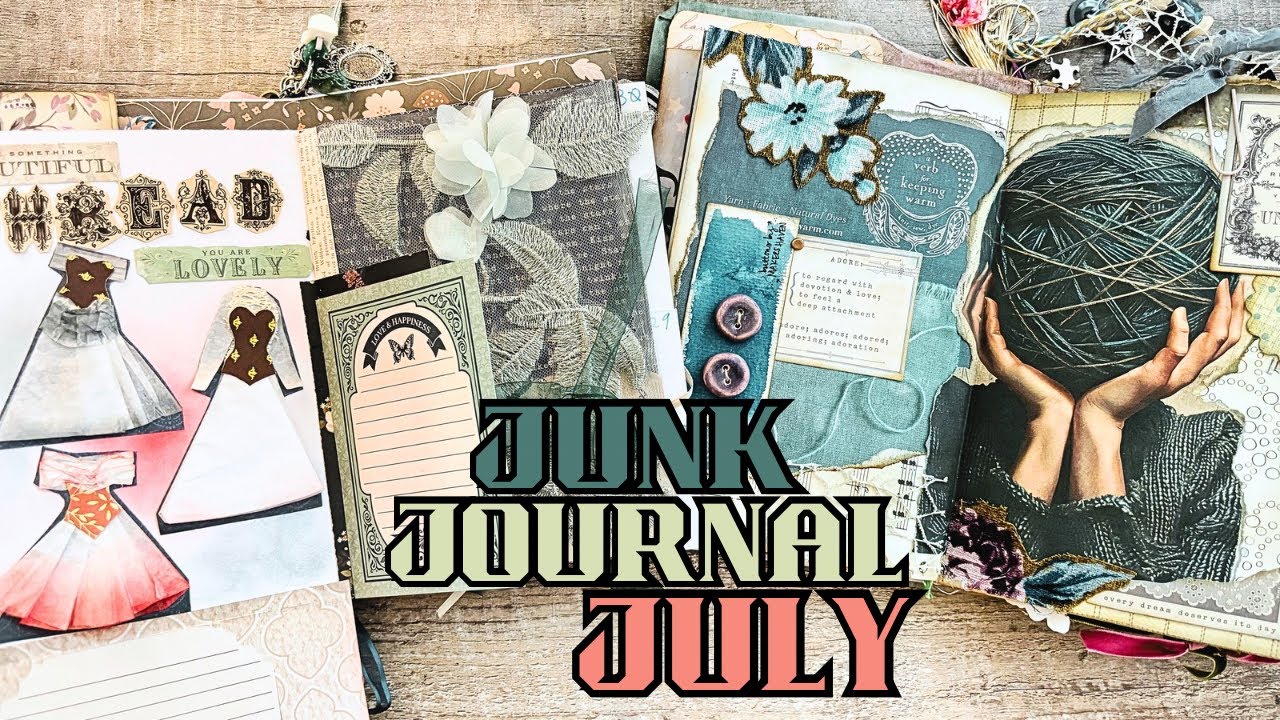 Junk Journal July Day 10 // THREAD // Created by MegJournals - YouTube