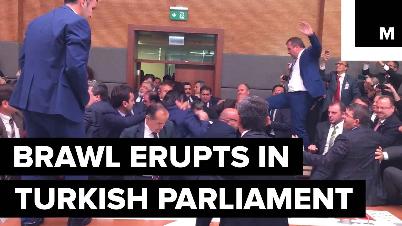 Mass Brawl Erupts in Turkish Parliament Over Constitutional Amendment ...