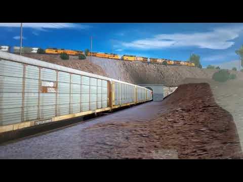 Union Pacific Dash 9 AC4400CW freight train on Tehachapi Loop - YouTube