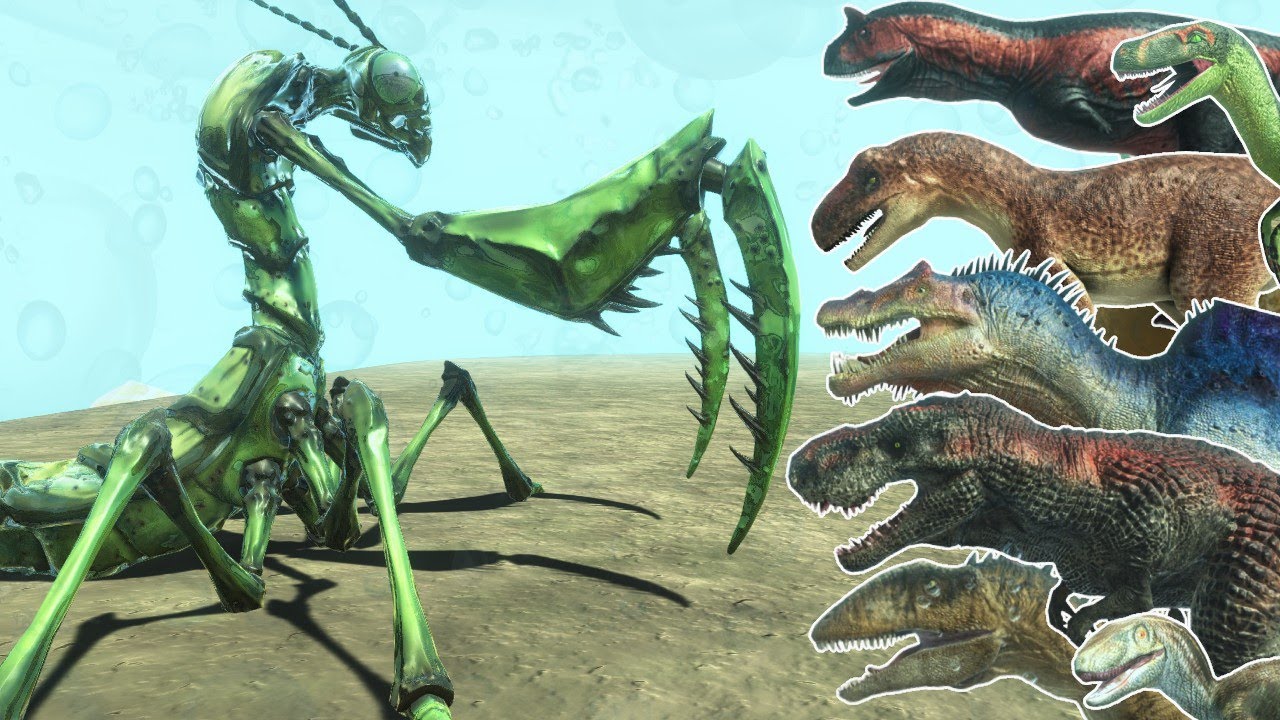 Giant Praying Mantis VS DINOSAURS - ANIMAL REVOLT BATTLE SIMULATOR ...