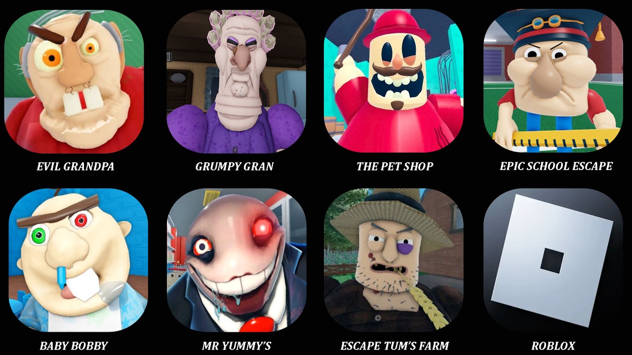 ROBLOX: EPIC SCHOOL ESCAPE,EVIL GRANDPA,GRUMPY GRAN,ESCAPE TIM'S FARM ...