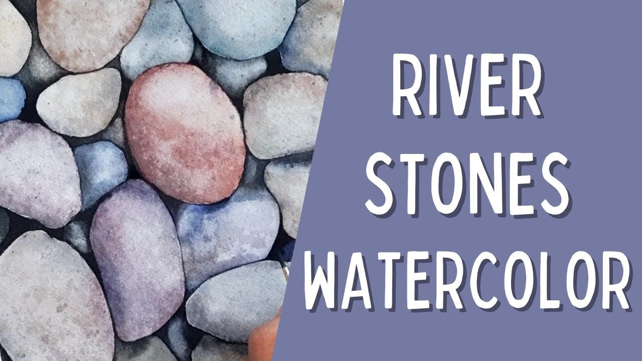 River stones in watercolour | Art Light - YouTube