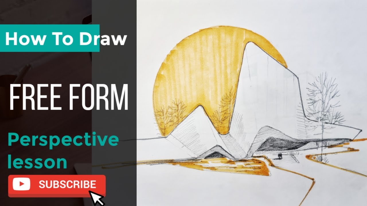 How to Draw Curves in Architecture | Curved Surfaces in perspective ...