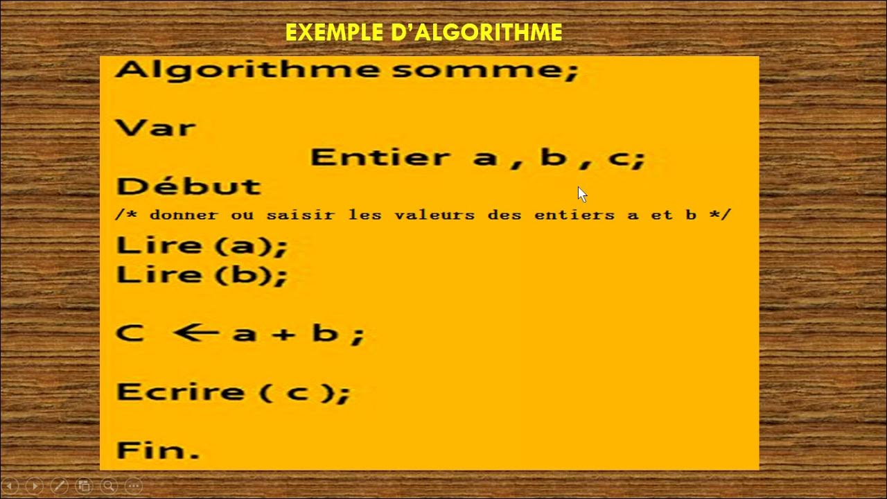 Cours 2 :Algorithmique et Structures de Données 1: Définition du ...