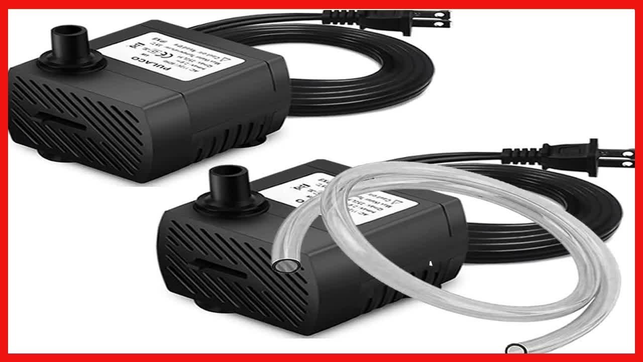 2 Pcs Mini Submersible Water Pump (95GPH 5W) for Aquarium Fish Tank ...